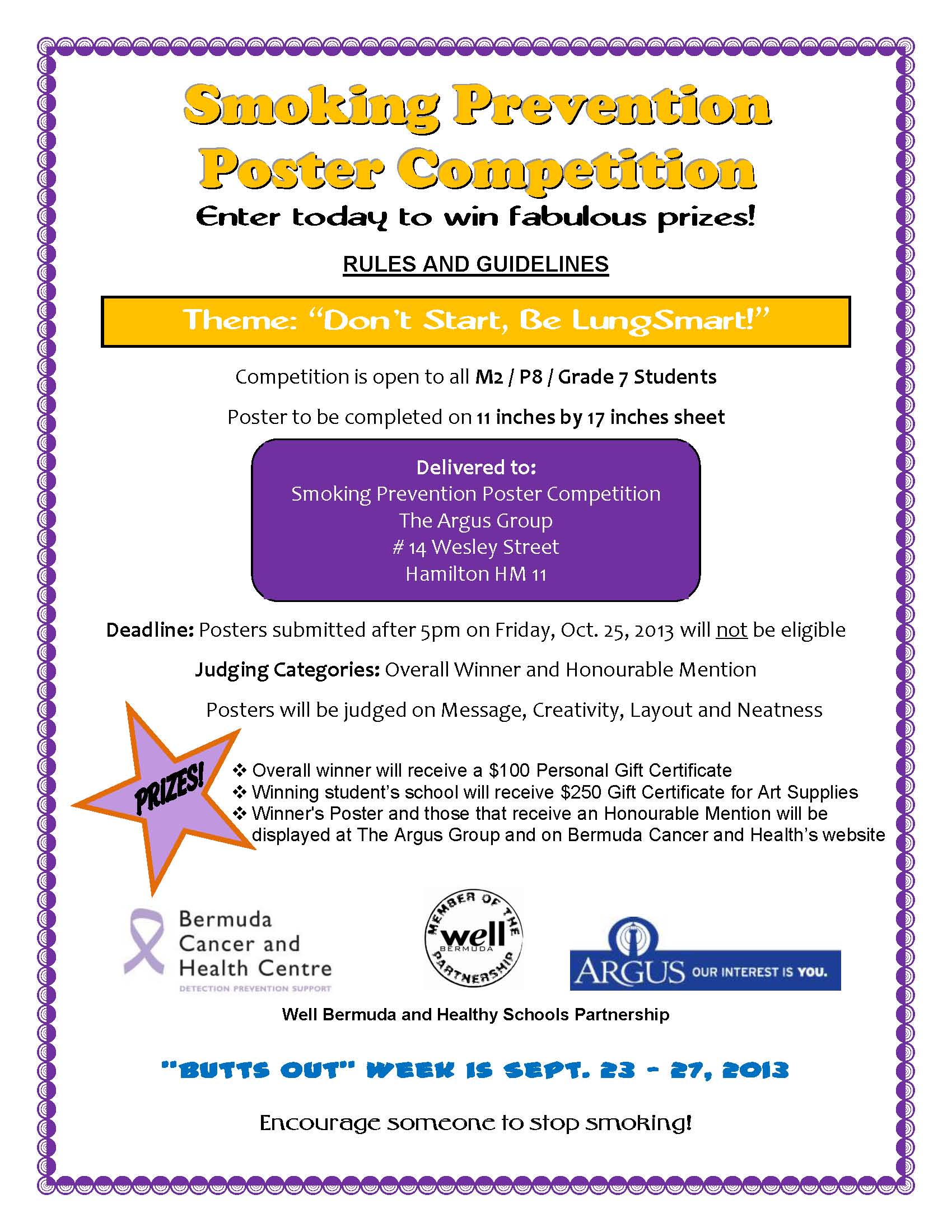 Smoking Prevention Poster Competition || Bermuda Cancer and Health